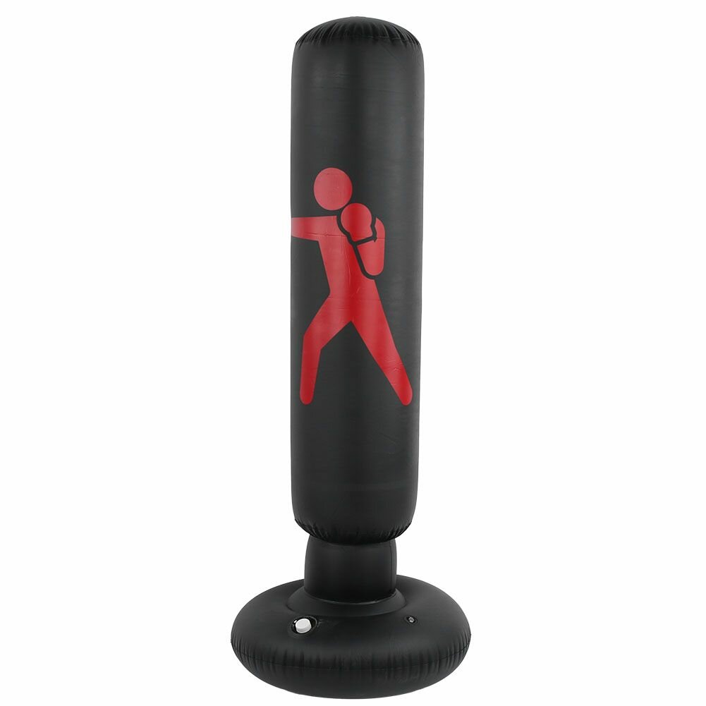 Надувная боксерская колонна для взрослых, декомпрессионная груша с песком, боксерская груша, ThickenBlack