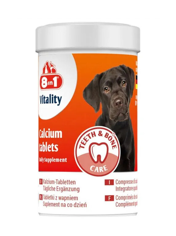 8in1 Vitality Calcium Кальций, Витамины для собак 155 таб.