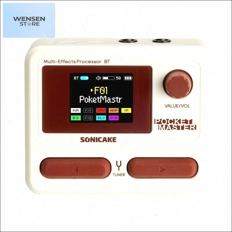 Sonicake Pocket Master Портативный Мультиэффект для Гитары с Bluetooth, Аудиоинтерфейсом и Драм-машиной
