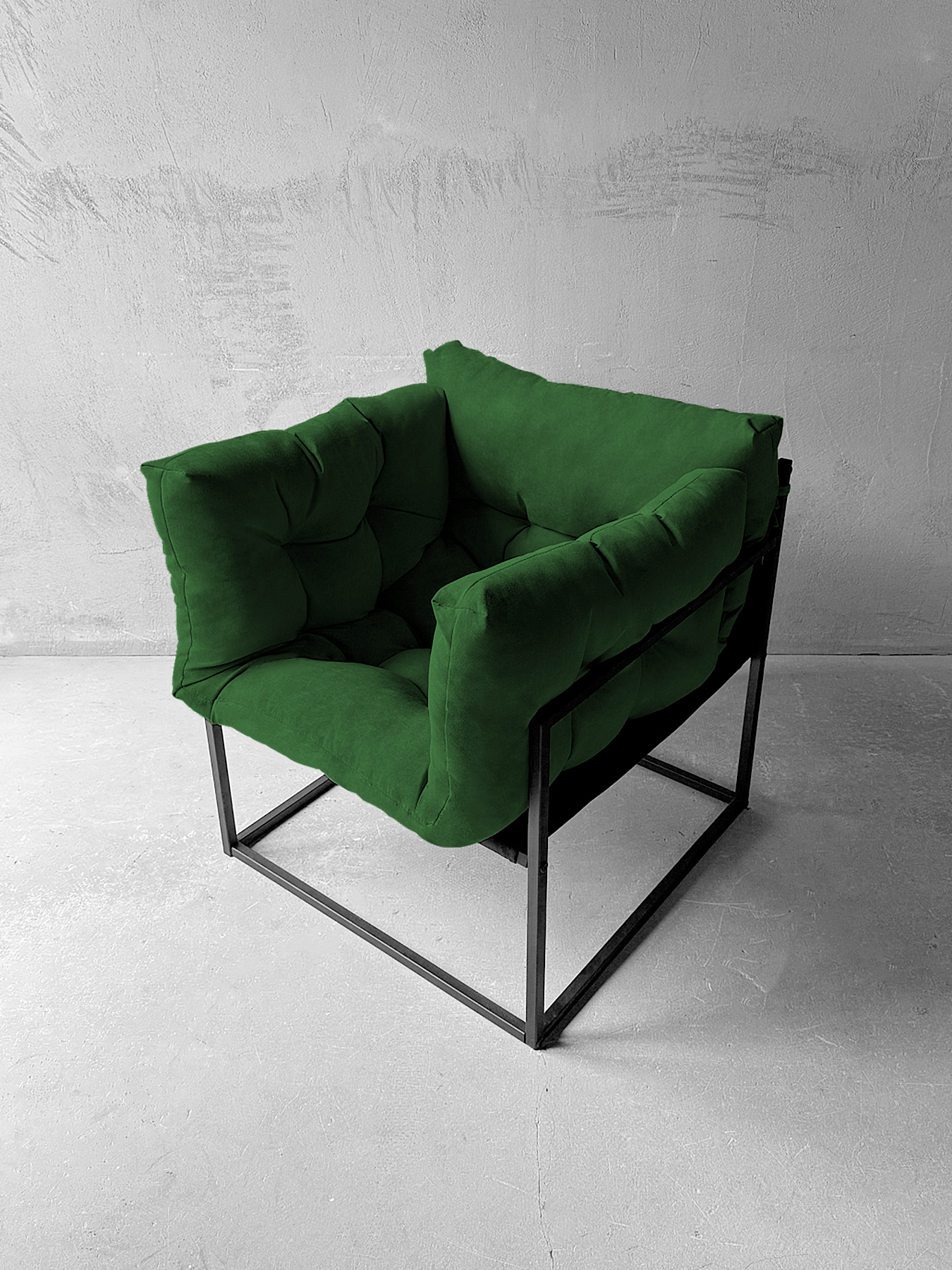 Кресло для отдыха Блок велюр зеленый