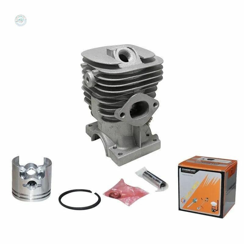 Поршневая группа для бензопилы Чемпион 240, комплект цилиндр поршень кольца палец стопорные кольца для ремонта двигателя