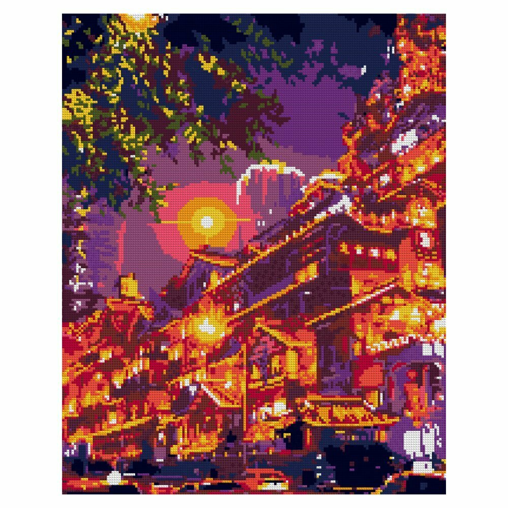 Мозаика алмазная 40х50см Ночной Китай LORI Ам-119 шт