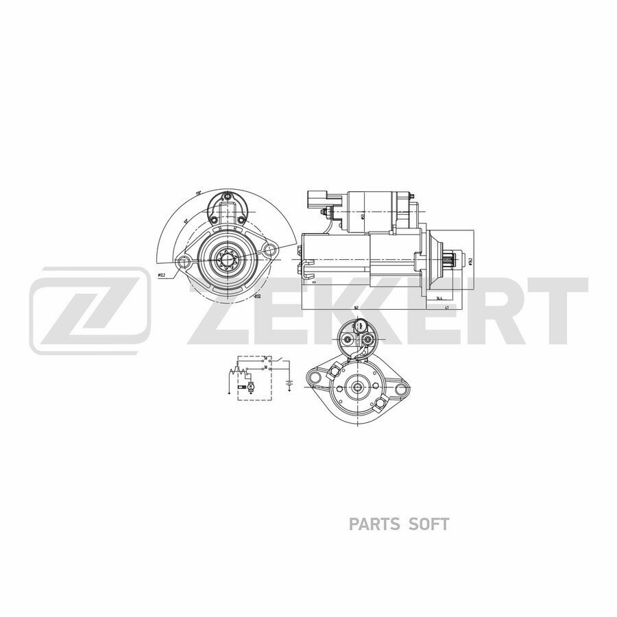 ZEKKERT AN-1087 Стартер Chery Tiggo 4 (T17) 17- Bonus (A13) 11- ()