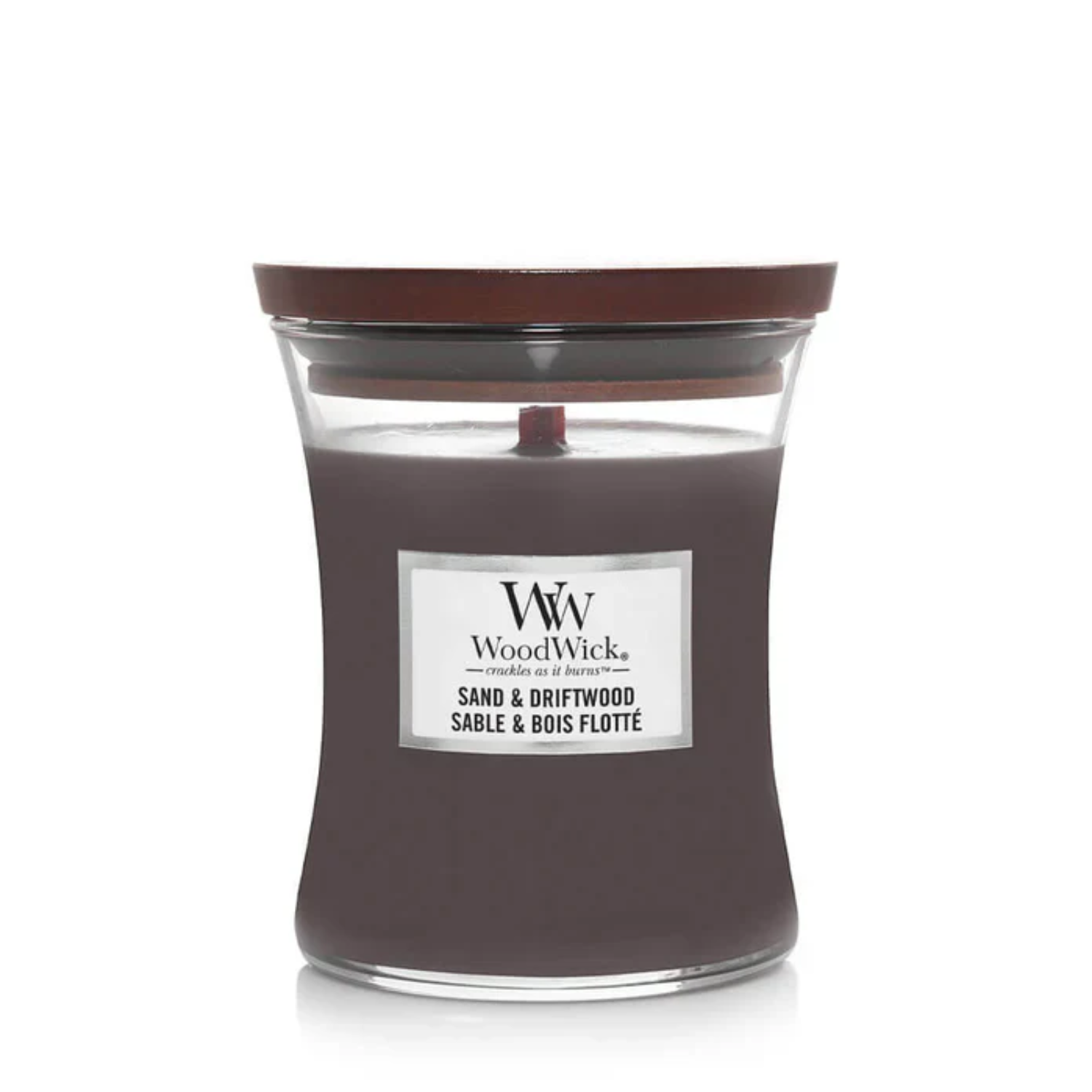 Ароматическая свеча WoodWick "Дерево и песок/SAND & DRIFTWOOD", средняя