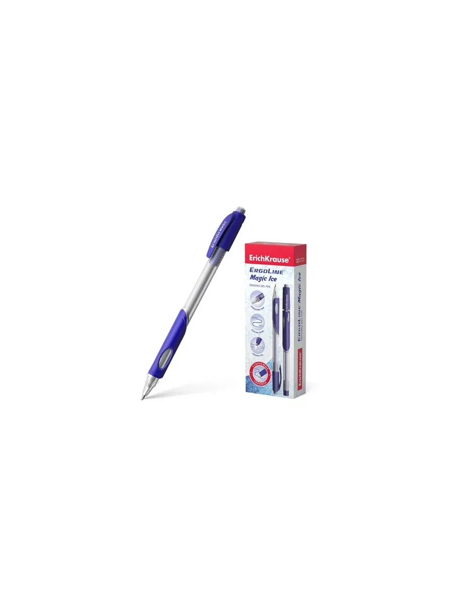 Ручка гелевая сo стираемыми чернилами Erich Krause ErgoLine Magic Ice, цвет чернил синий ( комплект - 2 шт.)