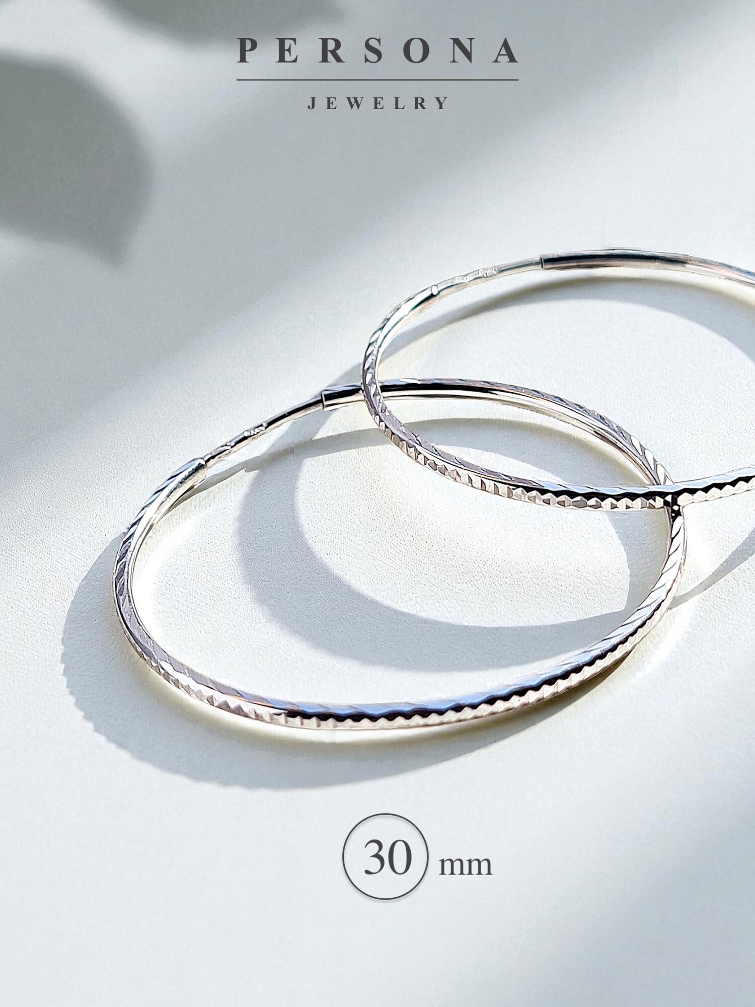 Серьги конго, серебро, 925 проба, родирование