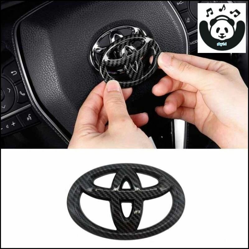 Стильный бестселлер из карбона для рулевого колеса TOYOTA Avanza Vios Wigo Rush Fortuner Innova, эмблема в виде наклейки