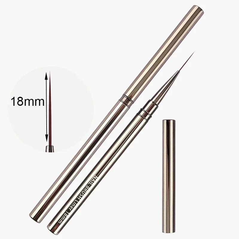 6/9/12/15/18 мм тонкая кисть для дизайна ногтей для маникюра, кисть для подводки ногтей, линия для рисования, полоска, цветочная ручка, маникюрные кисти, инструменты