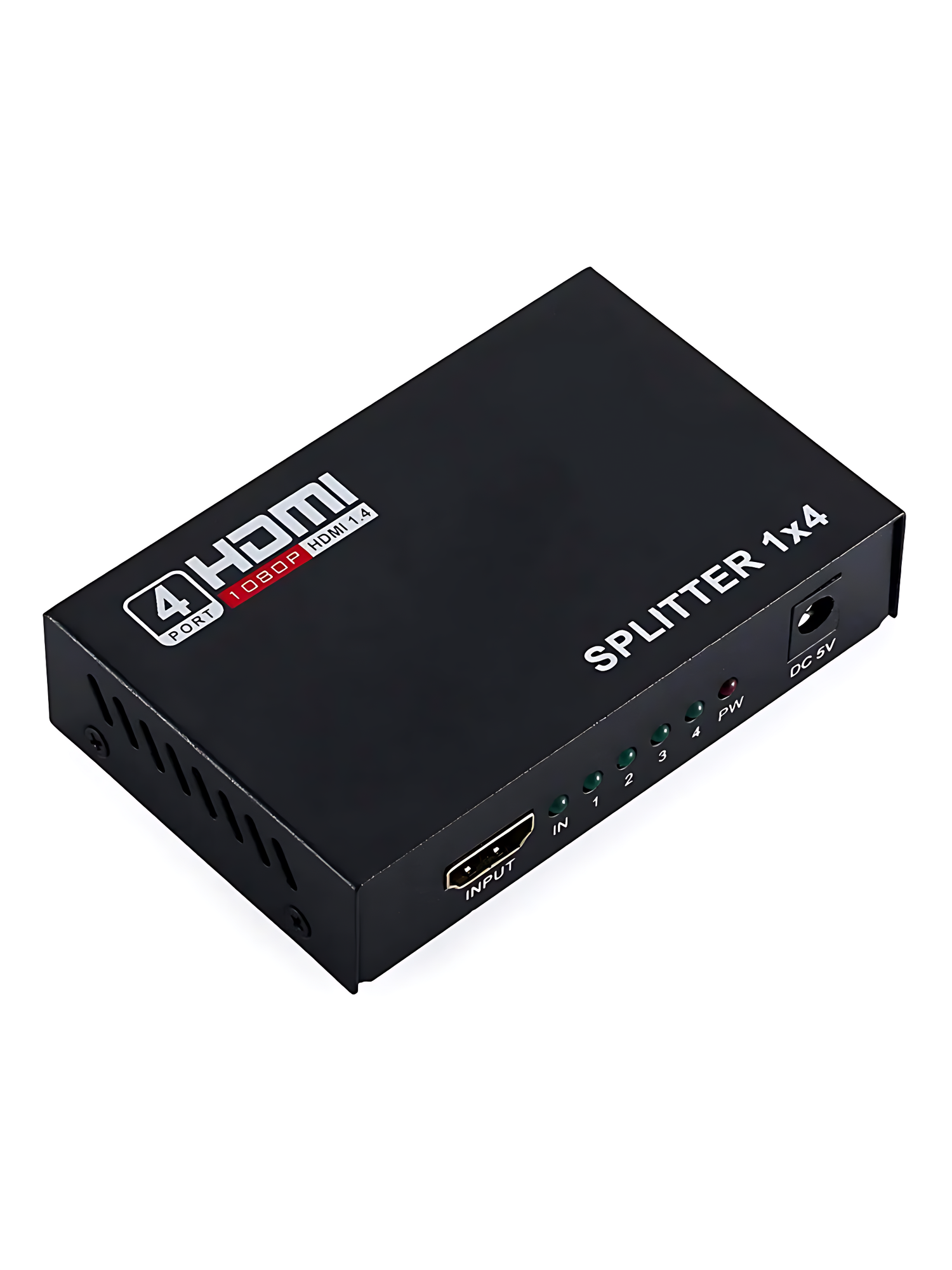 Переходник HDMI-разветвитель, вход HDMI (F) на 4 выхода HDMI (F) с адаптером питания