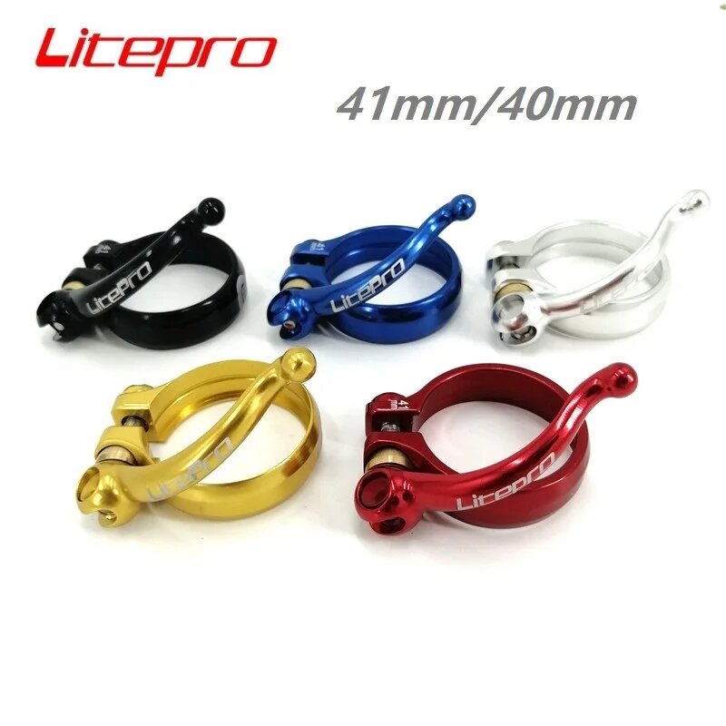 Хомут подседельного штыря Litepro Bya412 Sp8 черный 40mm Silver 1pcs