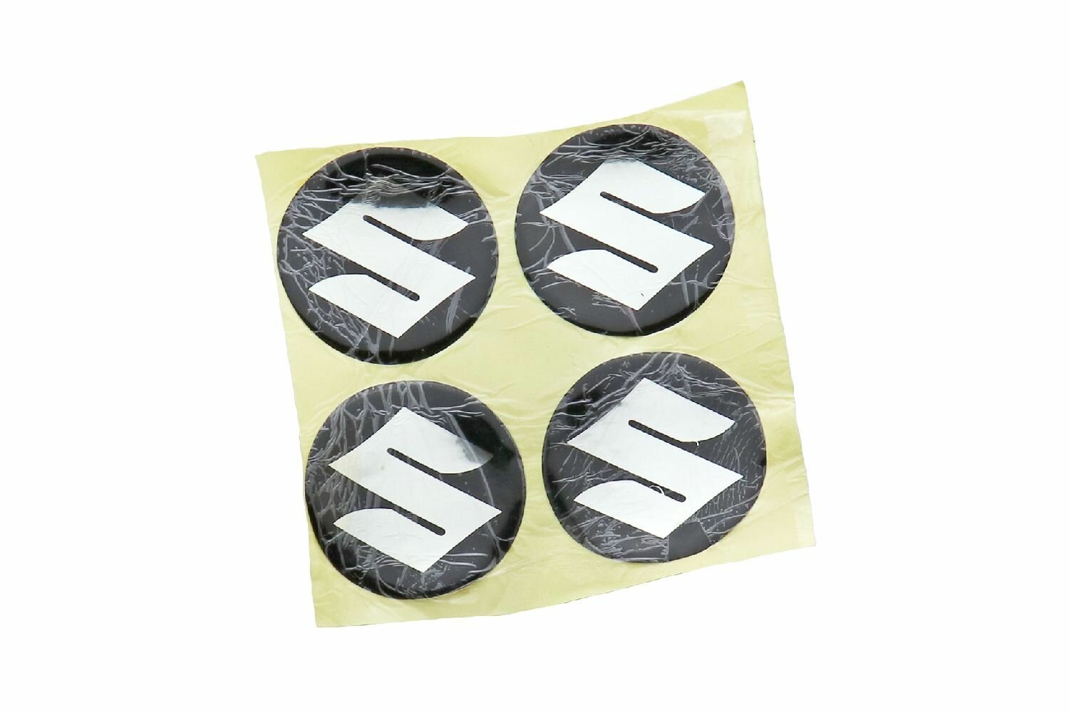 Наклейка круглая логотипа "Suzuki" (5х5)(4 круглых наклейки в комплекте)