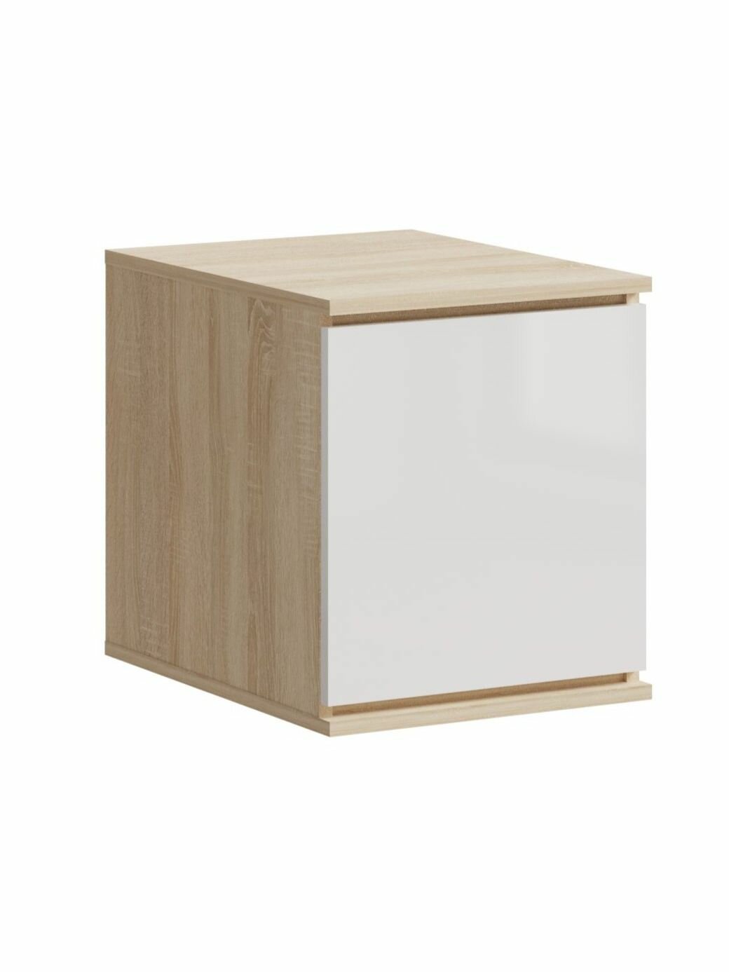 Антресоль Челси к пеналу 400х458х514 (Белый глянец холодный/ дуб сонома) МИФ