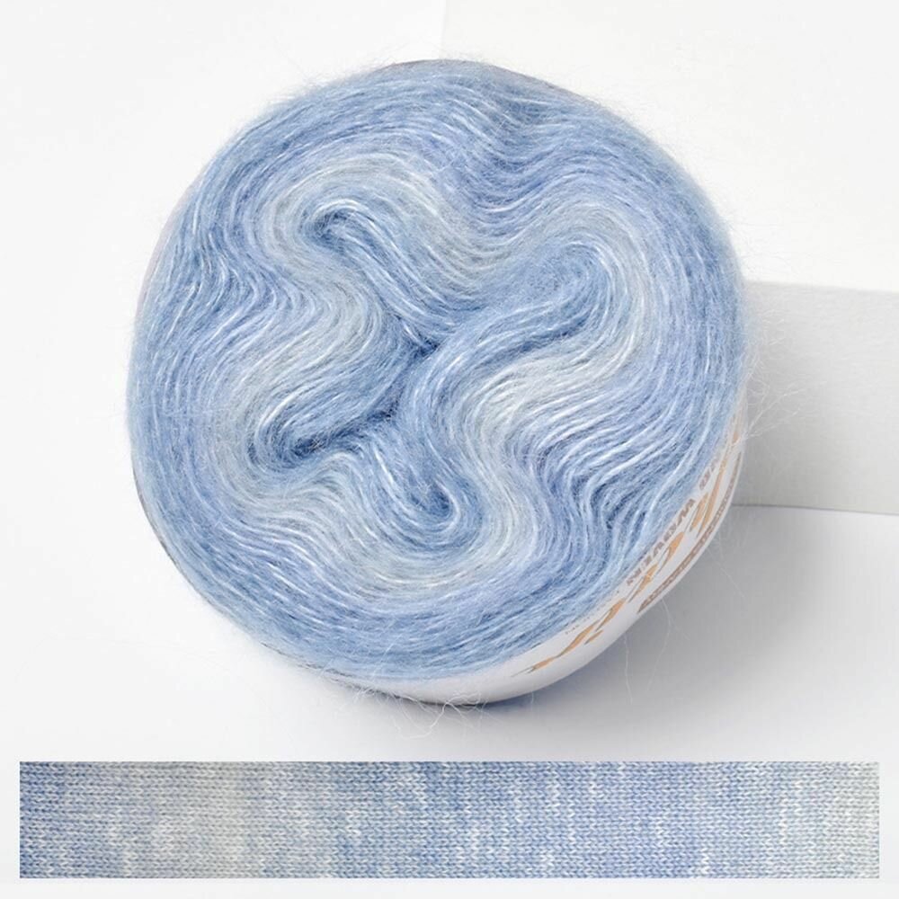 250 м радужная мохеровая пряжа, мягкая нитка 43% полиэфир 40% акрил 11% нейлон 6% шелк мохер для вязания шарфов, шалей и аксессуаров, пушистая пряжа для спиц и крючка