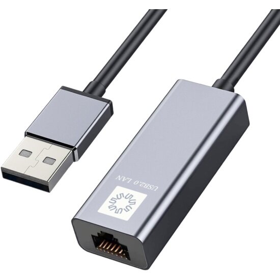 Кабель-адаптер 5BITES UA2-45-15BK USB2.0 RJ45 100MB AL серый