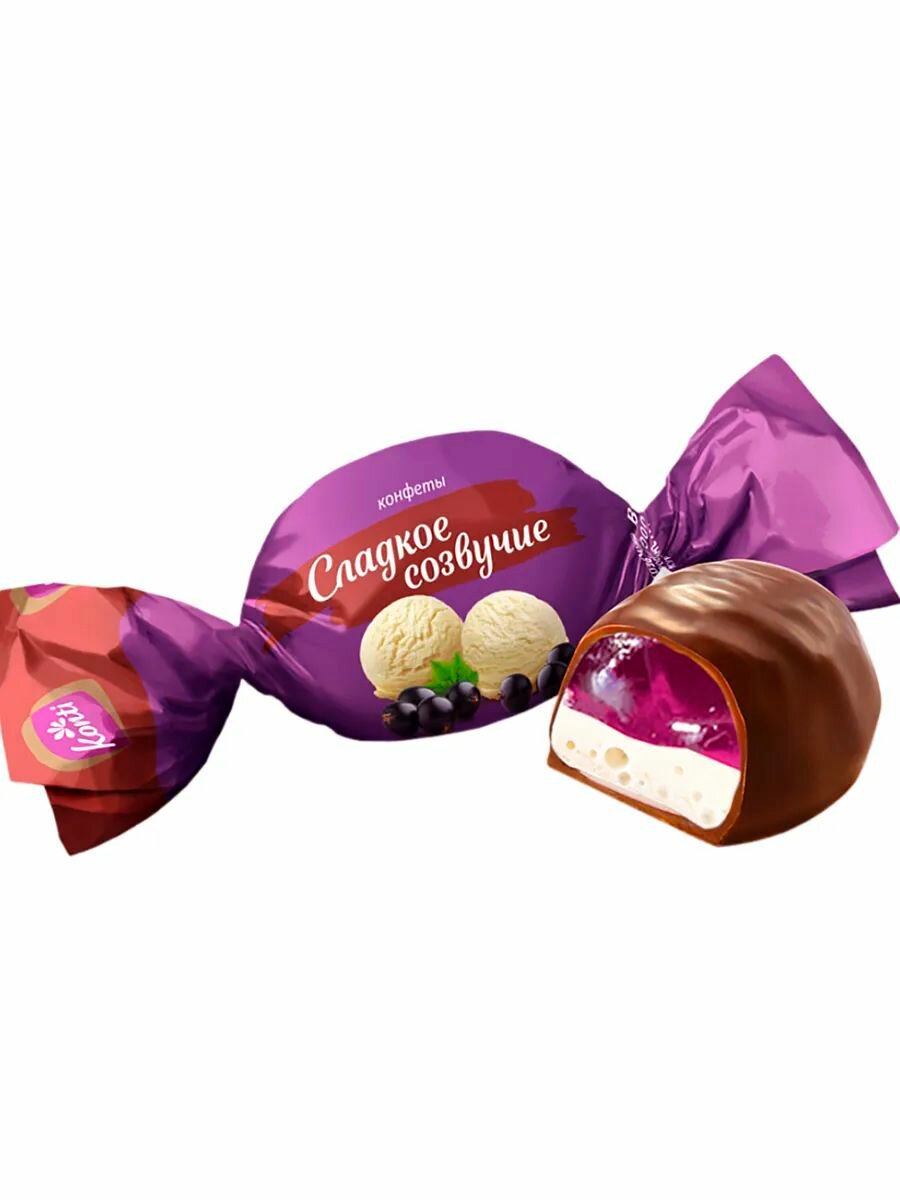 Конфеты Сладкое созвучие со вкусом смородины с пломбиром, 1 кг