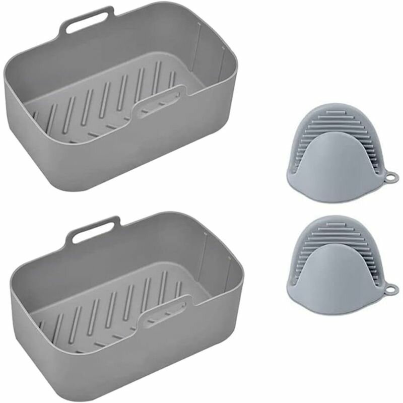 Аксессуар для фритюрницы Две силиконовые корзины для рук и зажим для рук - серый