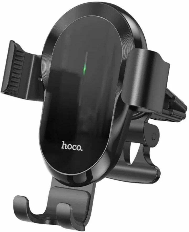Держатель в авто с БЗУ HOCO CA105 Guide гравитационный, в воздуховод, 15W (черный)
