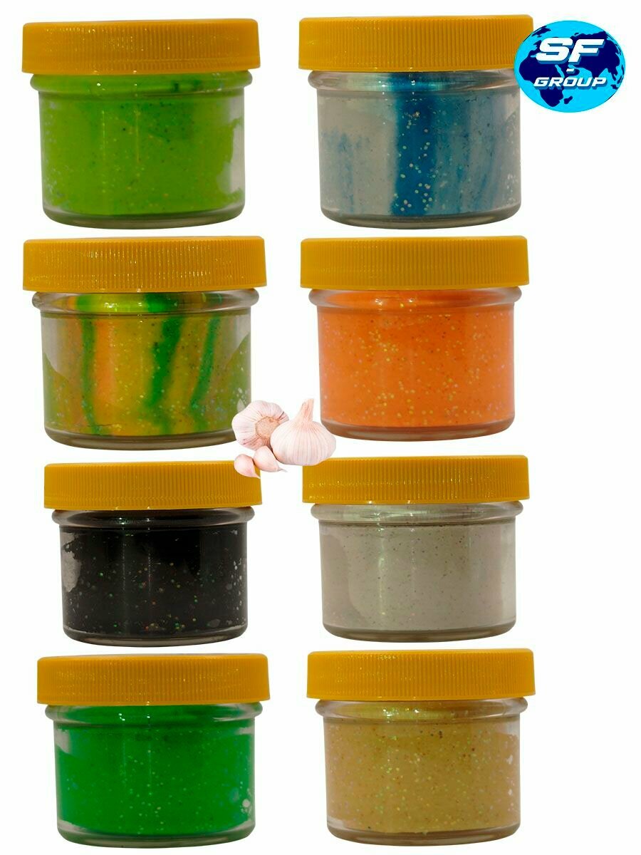 Паста Berkley PowerBait Natural Trout garlic scent pack 8 popular colors 8*31грамм