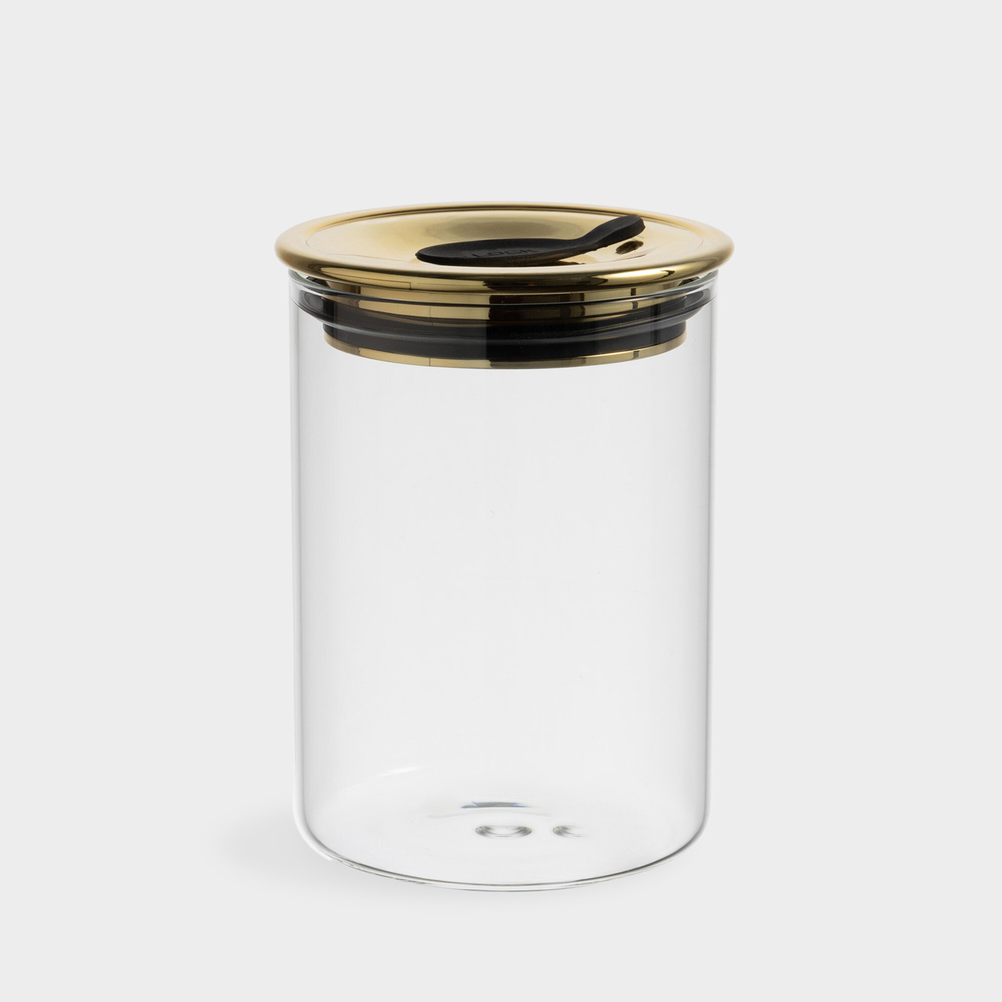 Банка для сыпучих продуктов, 750 мл, стекло Б/пластик, Золотистая крышка, Classic gold