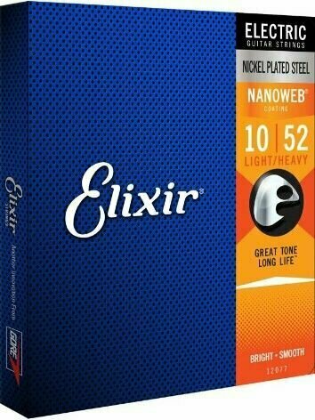 Струны для электрогитары Elixir 12077 Nanoweb Strings, 10-52 — фото 1