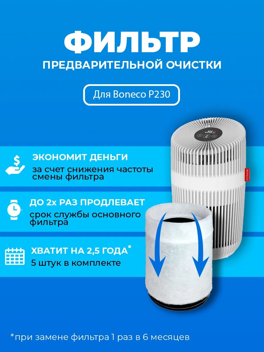 Фильтр для очистителя воздуха Boneco P230 5 штук