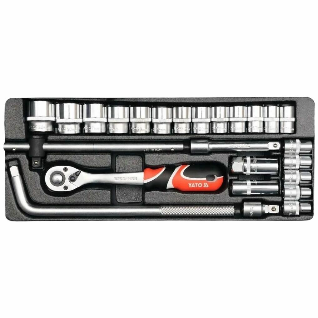 Набор торцевых головок 1/2", 25 предметов YATO YT-12671