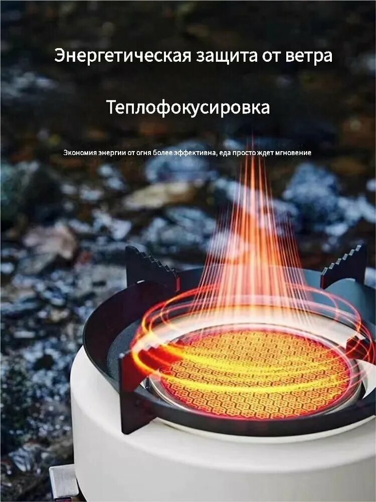 Инфракрасная газовая горелка туристическая 4000W, ветрозащита