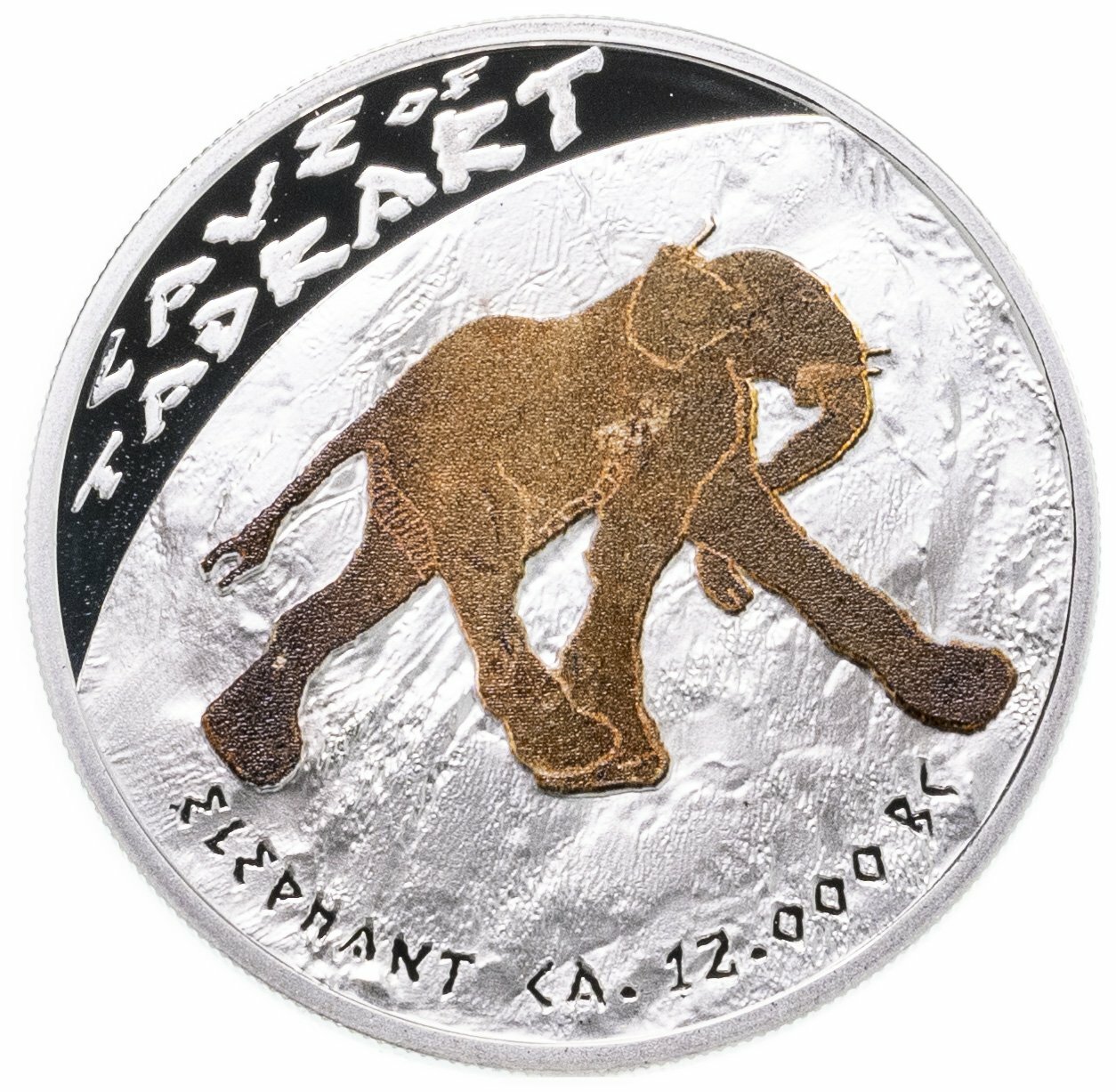 Остров Ниуэ 1 доллар 2011 "Наскальная живопись Пещера Тадрарт Слон" в футляре с сертификатом, Серебро 925, в сохранности Proof