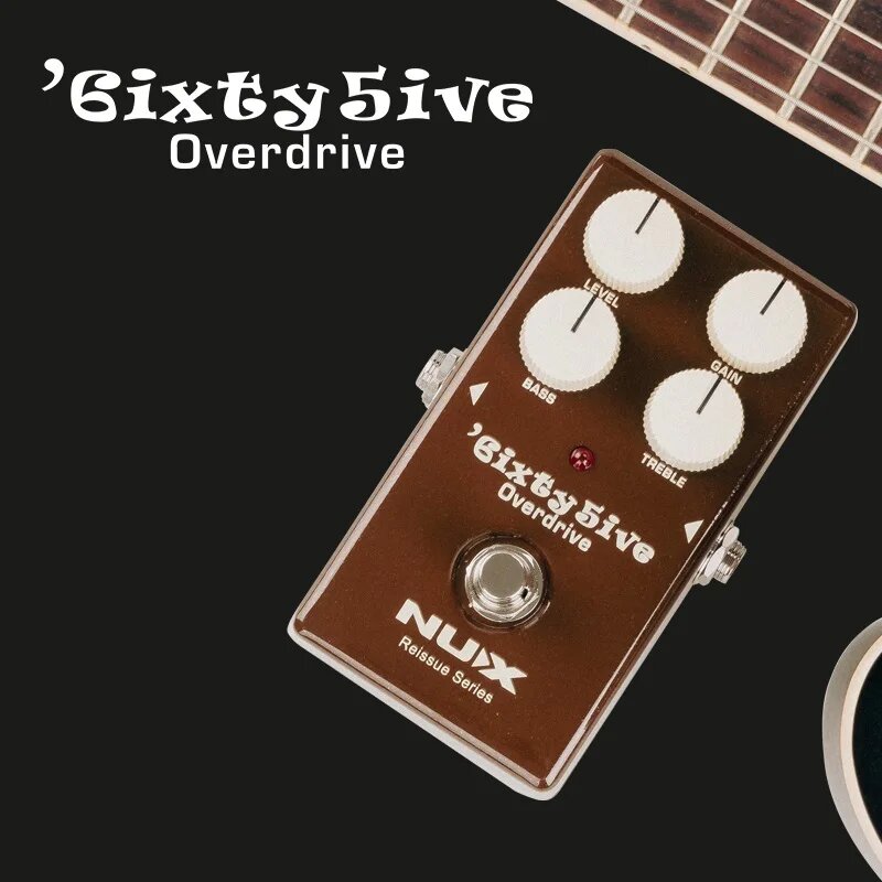 Педаль NUX 6ixty5ive Overdrive, эффекты для электрогитары, винтаж, звук Blackface, аксессуары для гитары