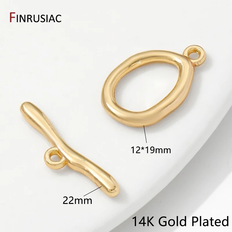 Фурнитура для бижутерии, застежки-тогглы, латунь, позолота 14K, 8 шт 2 sets, 14K Gold Plated