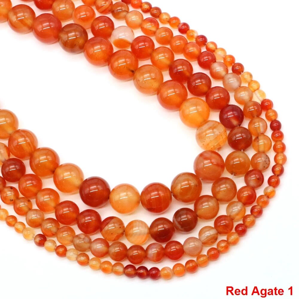 Синие бусины Тигровый глаз 4/6/8/10 мм Оранжевый, 10mm 35-39pcs, Red Agate 1