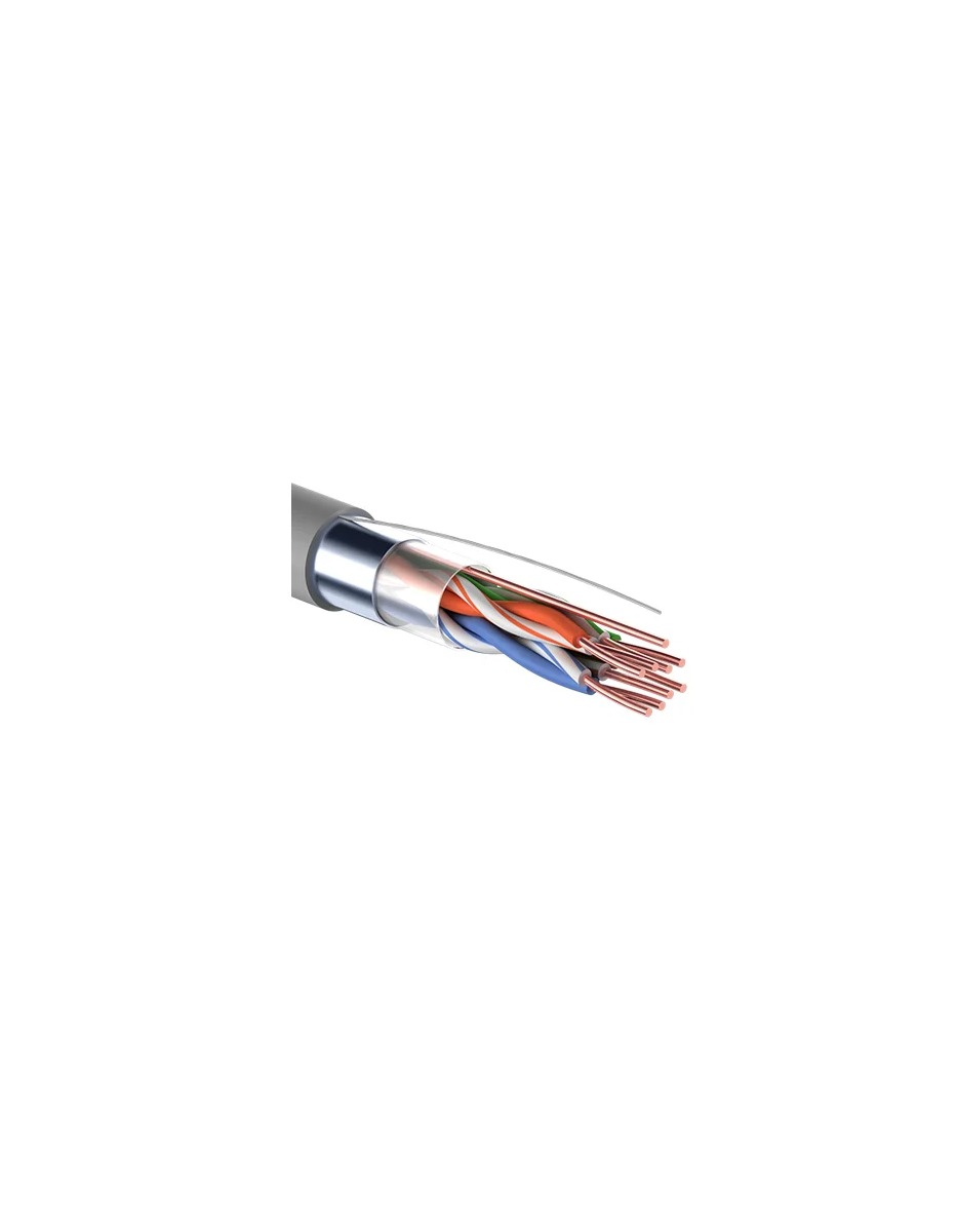 Кабель витая пара F/UTP 5e кат. 4 пары PROconnect 01-0152-100 PVC, 4PR, 24AWG, внутренний, серый, 100 м