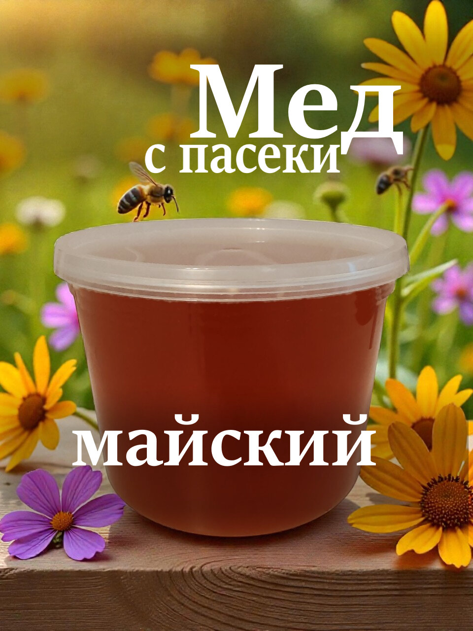 Мед Майский, напрямую с пасеки, натуральный, летняя коллекция меда, 950 гр. Северная пасека, СНТ им. Луначарского