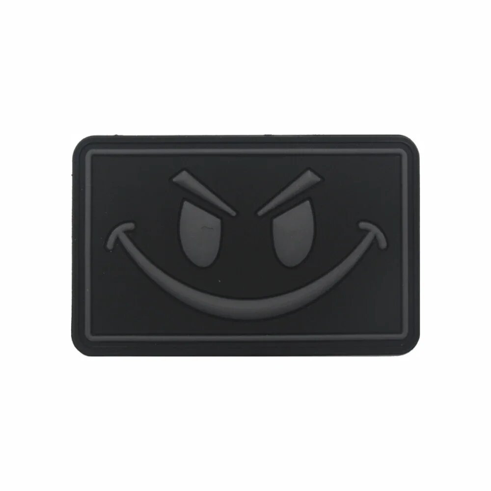 ПВХ патч улыбающееся лицо 8*5см Grey