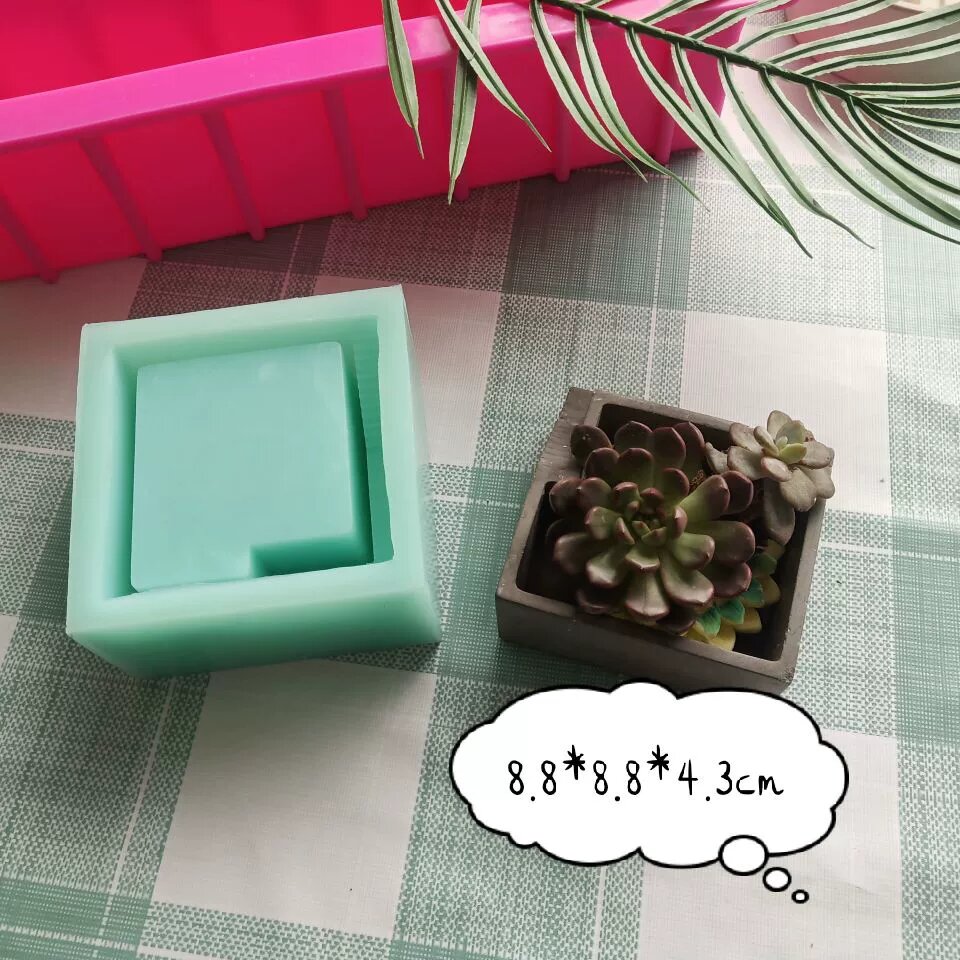 Силиконовая форма для цементных горшков - Неоново-зеленый суккулентный DIY-комплект, керамические формы для комнатных