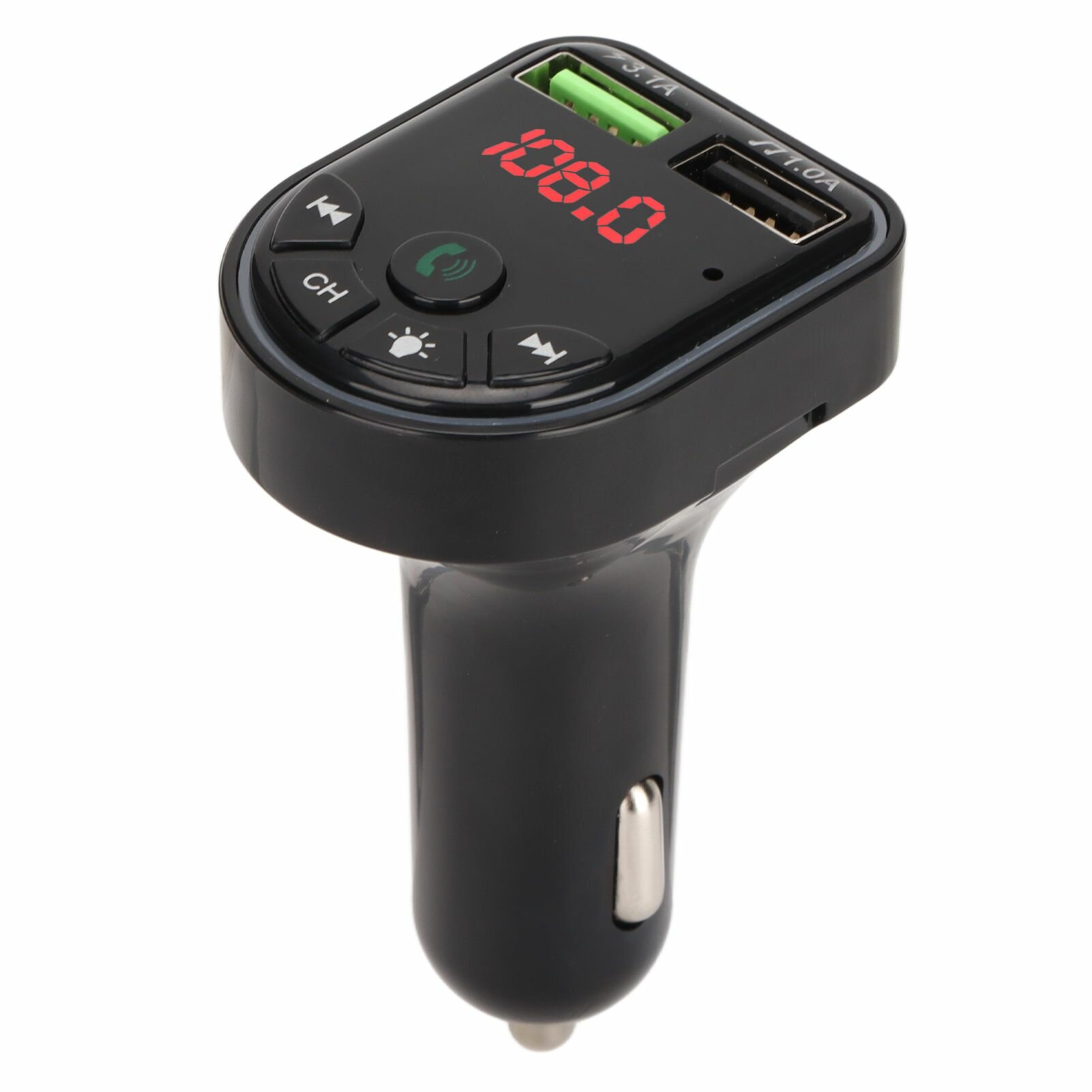 Автомобильный MP3-плеер Bluetooth 5.0, стерео USB-зарядка, поддержка карт памяти U-диска, FM-передатчик с цветным светом