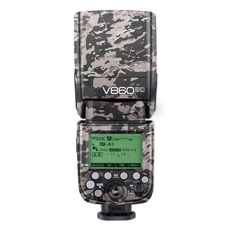 Профессиональная вспышка Godox V860II с камуфляжным покрытием для фотосъёмки DSLR