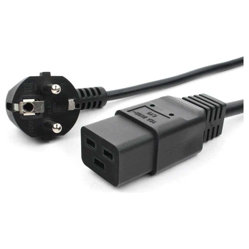 Шнур Power Cube ПВС-АП 3x1,5 S22C19-250-16-1.8, черн, 1.8 м, C19, 3x1.5, 16А, с зазем, Россия RPC-186C191,8BL