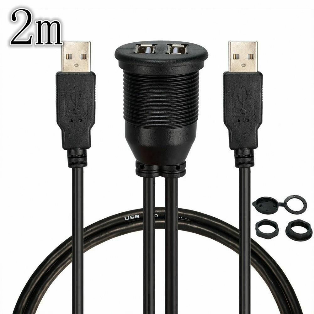2m USB 3.0 встроенный в панель удлинительный кабель подходит для приборной панели автомобиля грузовика лодки и мотоцикла