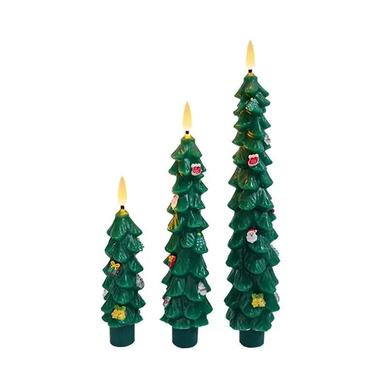 Рitesdepot мультяшная рождественская свеча LED зеленая Set of 13-18-24CM