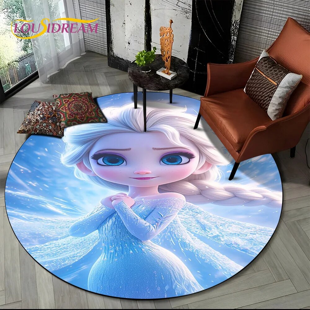 Круглый ковёр MINISO с принцессой Эльзой 60/80/100/120/150 см Diameter 60cm(23in), 6