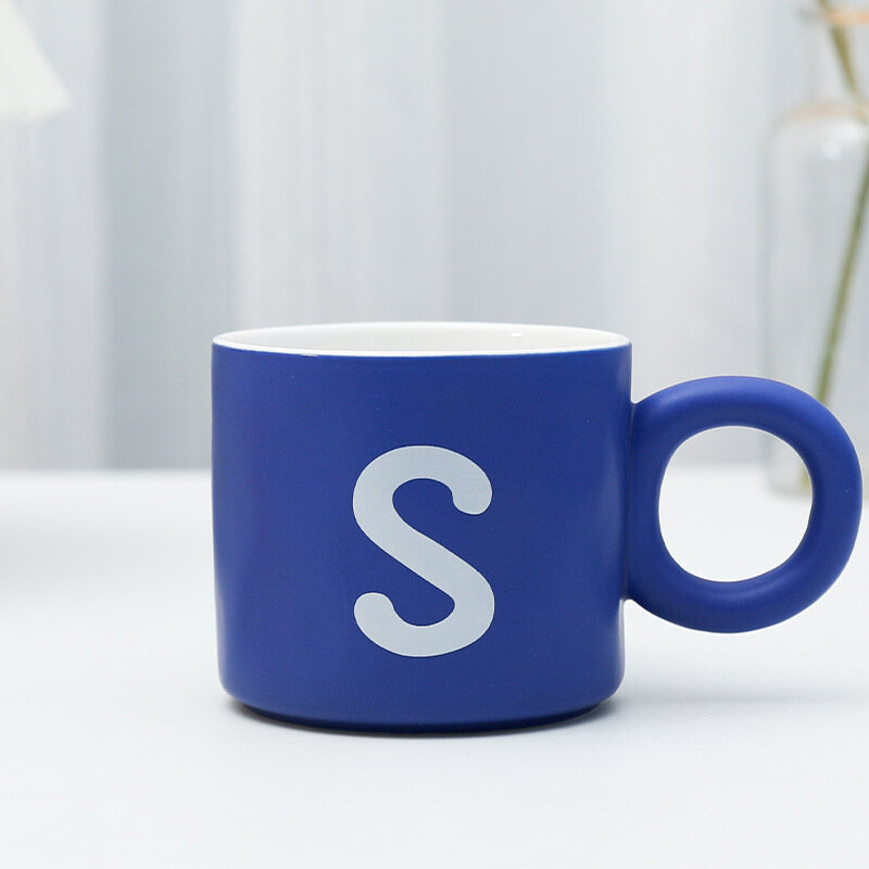 Croin синяя креативная керамическая кружка большой емкости Персонализированная чашка фамилии офисная пара чашка для