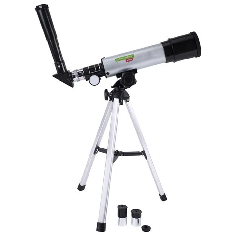 Телескоп рефрактор астрономический настольный, увеличение 90х, объектив 50 мм, фокус. 360 мм, видоискатель, 50360, BRAUBERG KIDS, 391396