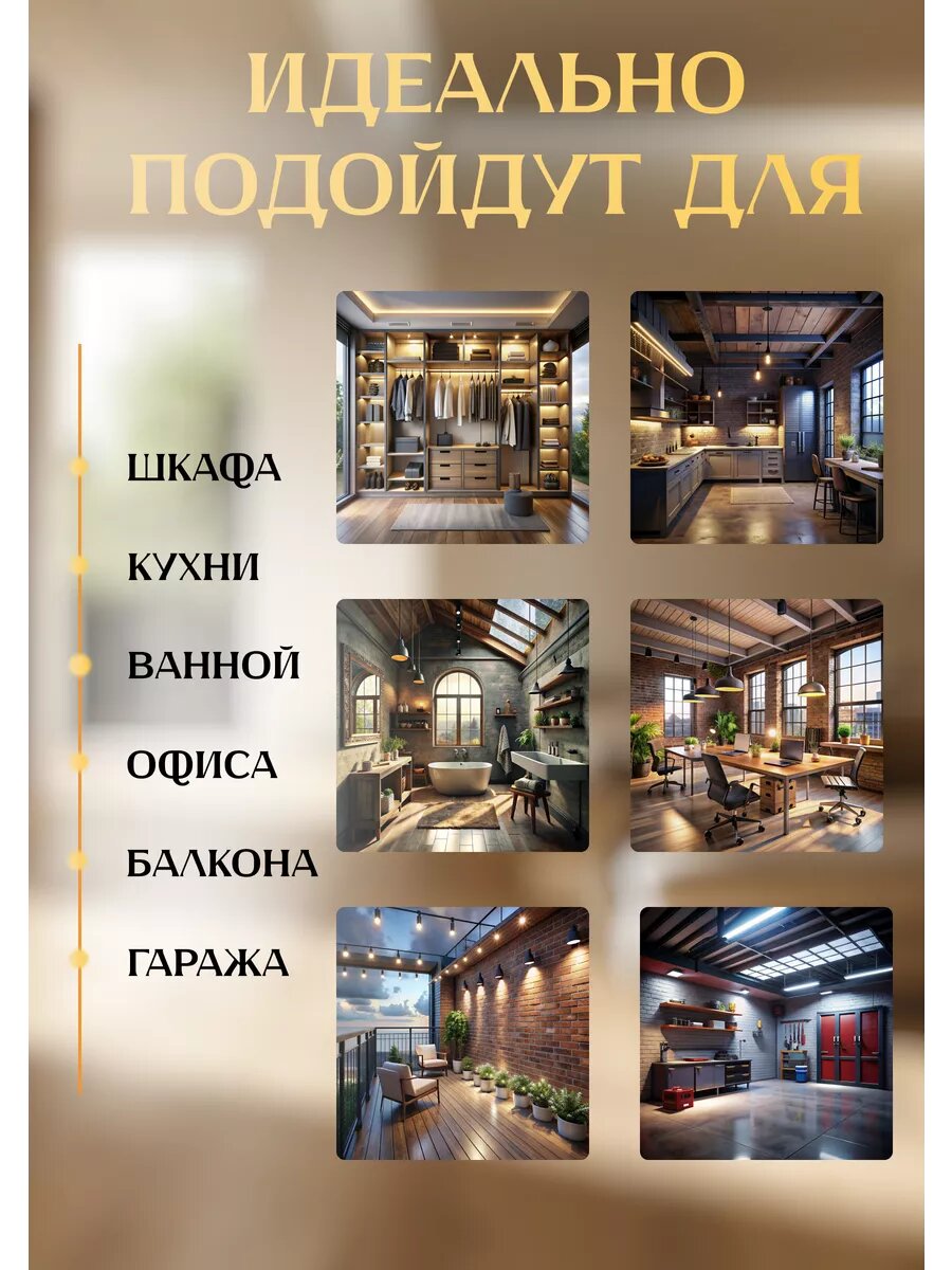 Светодиодный настенный светильник 3 шт для кухни, шкафа, стола