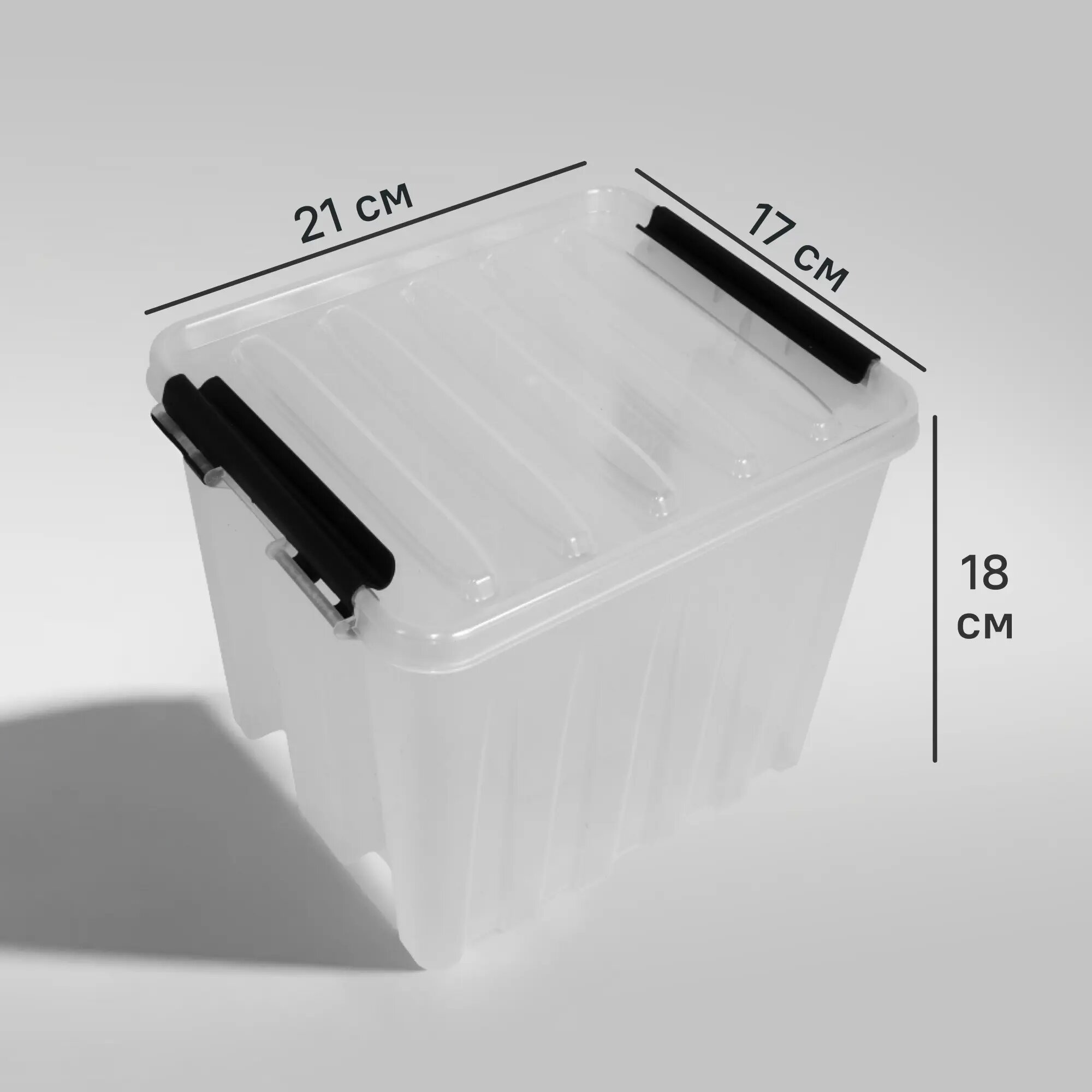 Контейнер Rox Box 21x17x18 см 4.5 л пластик с крышкой цвет прозрачный