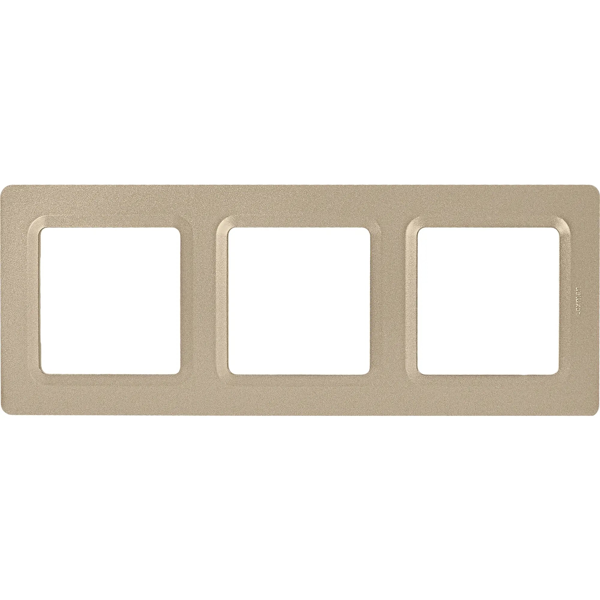 Рамка для розеток и выключателей Lexman Lilian Modern 3 поста цвет шампань