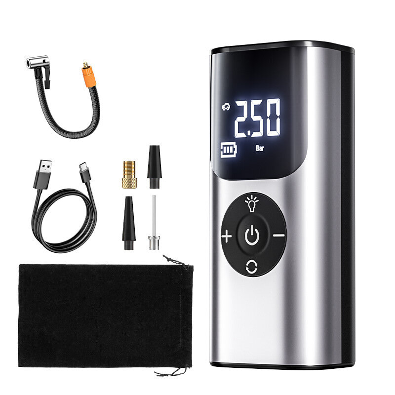 Новый автомобильный насос, портативный беспроводной инфлятор для автомобильных шин, автоматический высоконапорный инфлятор с зарядкой для телефона