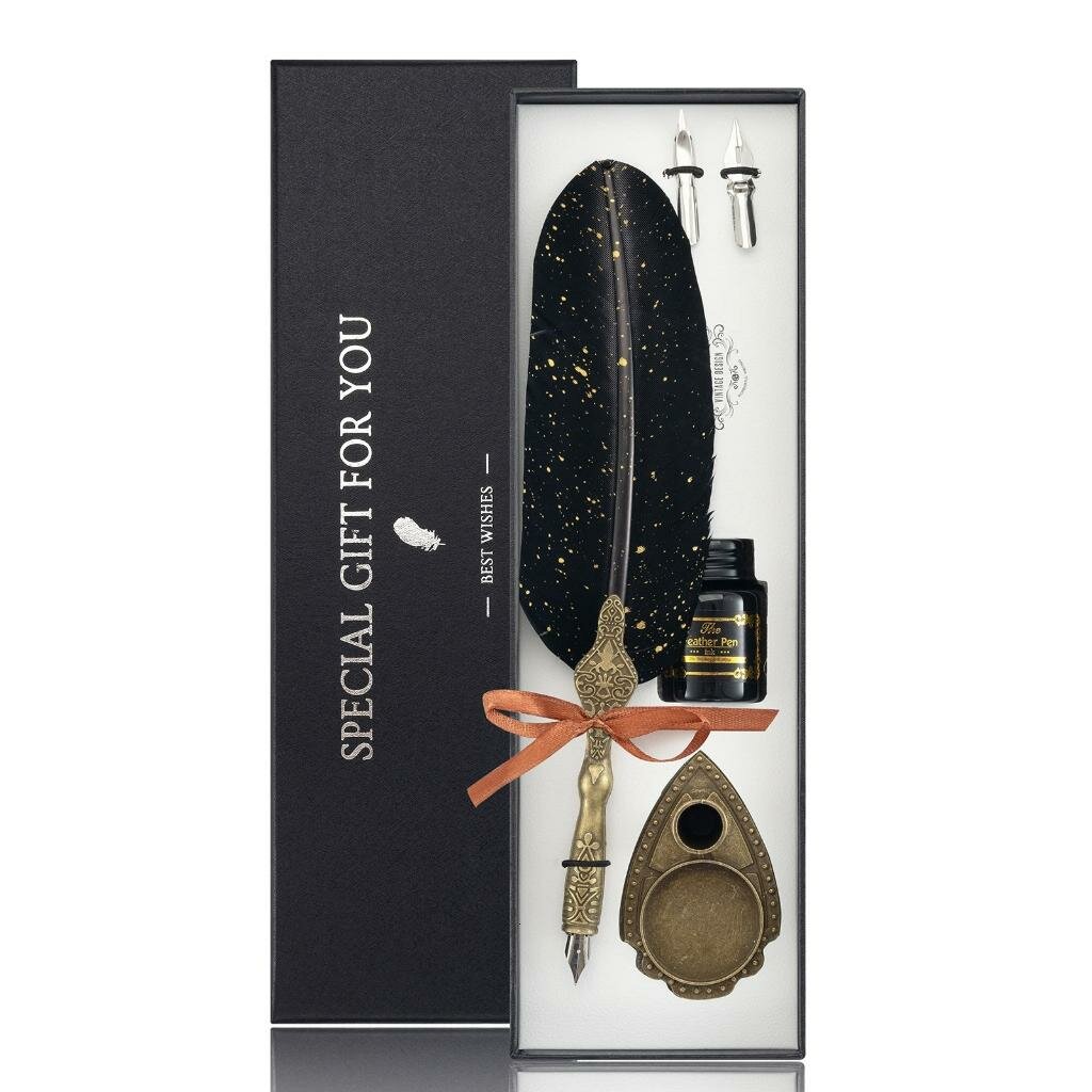 Каллиграфический набор с металлическим пером, Черный