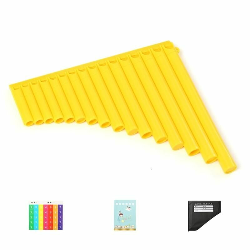 Легкая Пана Флейта C тон Китайский традиционный музыкальный инструмент для начинающих с четким звуком, Yellow - 16 трубок