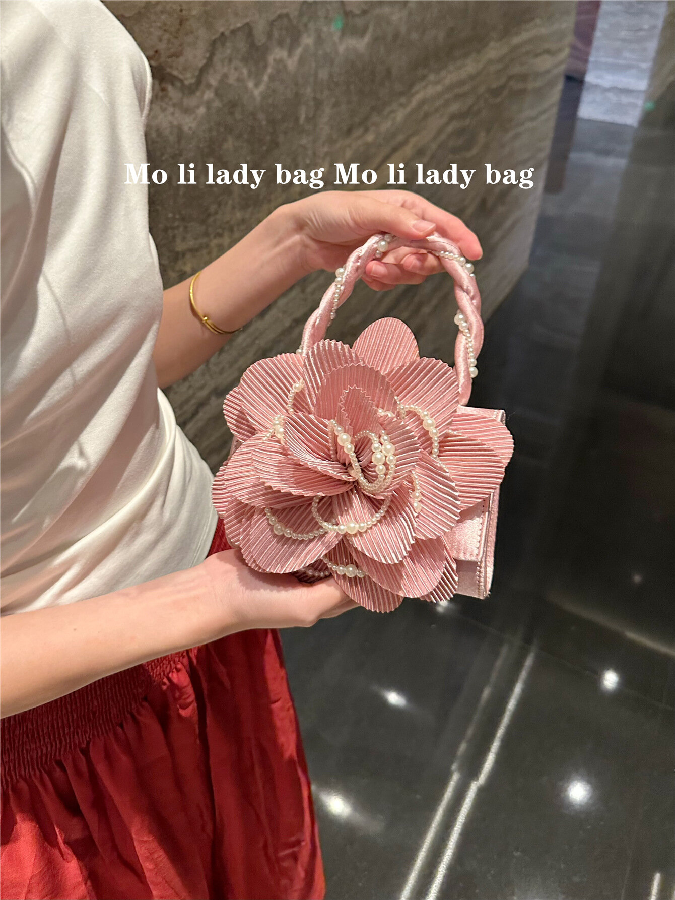 Жемчужная сумка cheongsam, объемная сумка с розовыми цветами, диагональная женская сумка